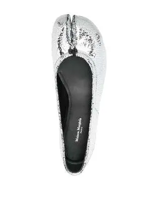 MAISON MARGIELA Tabi Mirror-effect Ballerina Shoes - Silver