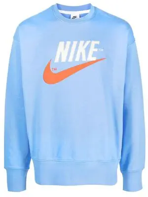 Nike Swoosh-logo Print Sweatshirt - Blue