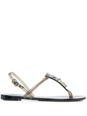 Casadei Crystal-embellished Jelly Sandals - Black