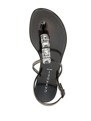 Casadei Crystal-embellished Jelly Sandals - Black