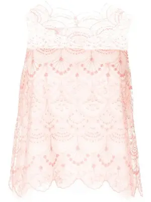 Shiatzy Chen Lace-overlay Sleeveless Blouse