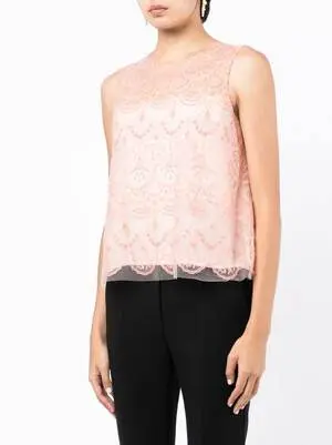Shiatzy Chen Lace-overlay Sleeveless Blouse