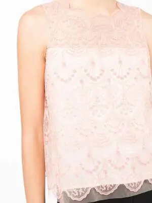 Shiatzy Chen Lace-overlay Sleeveless Blouse