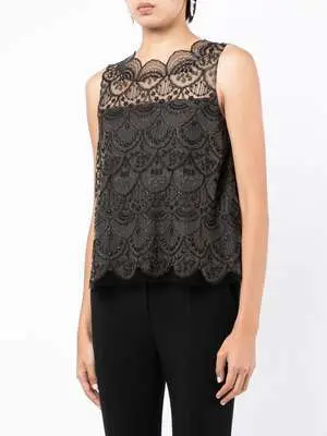 Shiatzy Chen Lace-overlay Sleeveless Blouse