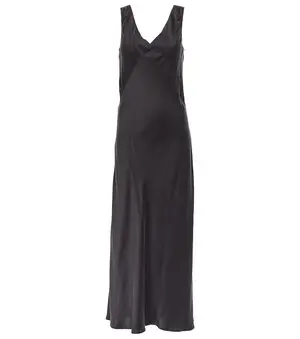 Asceno Bordeaux Silk Satin Slip Dress