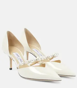 JIMMY CHOO Aurelie 65 Patent Leather Pumps - White