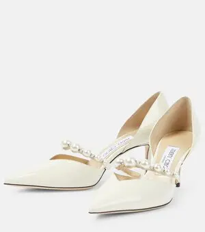 JIMMY CHOO Aurelie 65 Patent Leather Pumps - White