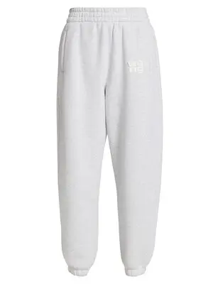 Alexander Wang Women's Essential Terry Logo Sweatpants - Acid Fog  - Light Heather Grey