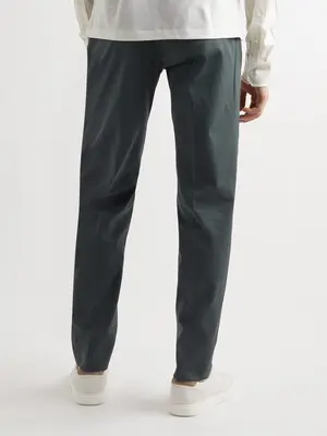 Zegna Tapered Stretch-cotton Trousers - Gray