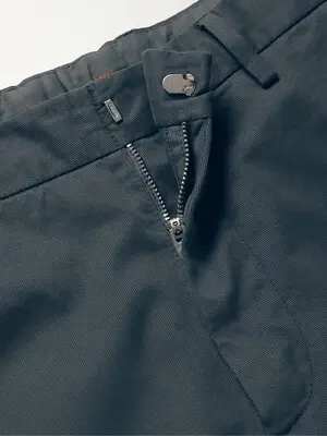 Zegna Tapered Stretch-cotton Trousers - Gray