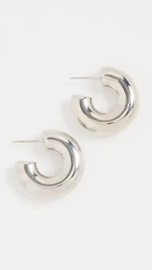 BY ADINA EDEN Bubble Hoop Earrings - Silver