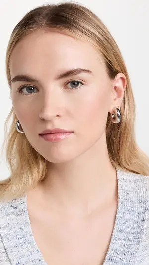 BY ADINA EDEN Bubble Hoop Earrings - Silver