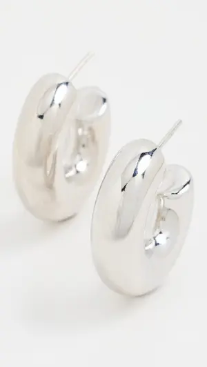 BY ADINA EDEN Bubble Hoop Earrings - Silver
