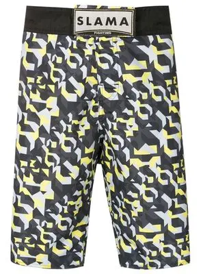 AMIR SLAMA Geometric-print Bermuda Shorts - Multicolour