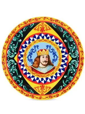 Dolce & Gabbana Knight-print Charger Plate - Yellow