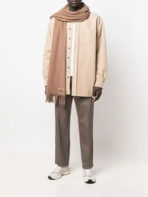 Acne Studios Fringed Wool Scarf - Brown