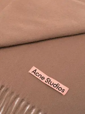 Acne Studios Fringed Wool Scarf - Brown