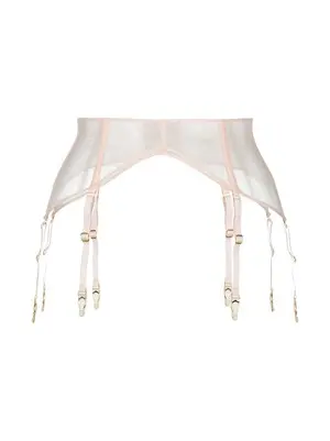 MAISON CLOSE Sheer Garter Belt - Pink