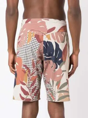 AMIR SLAMA Leaf-print Swim Shorts