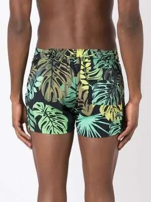 AMIR SLAMA Leaf-print Swim Shorts - Green