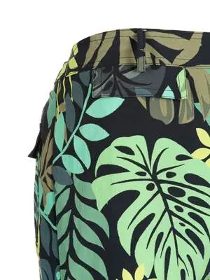 AMIR SLAMA Leaf-print Swim Shorts - Green