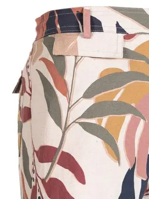 AMIR SLAMA Leaf-print Swim Shorts - Brown
