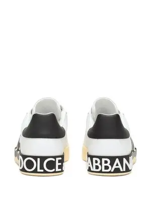 Dolce & Gabbana Portofino Logo-print Leather Sneakers - White