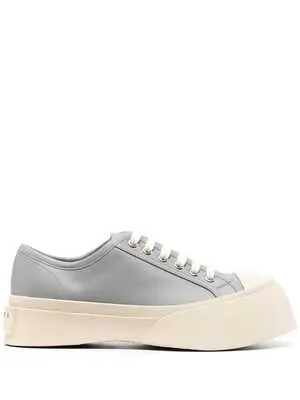 Marni Pablo Leather Flatform Sneakers - Grey