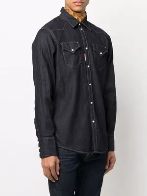 Dsquared2 Dark-wash Denim Shirt - Blue