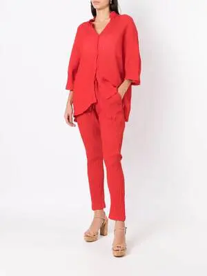 AMIR SLAMA Crinkled-finish Silk Shirt
