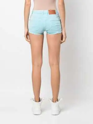 Philipp Plein Denim Hot Pants Biker Shorts - Blue