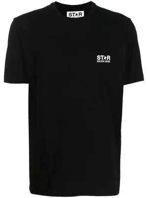 GOLDEN GOOSE Star" Collection T-shirt With Contrasting Logo And Star - Black