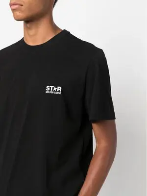 GOLDEN GOOSE Star" Collection T-shirt With Contrasting Logo And Star - Black