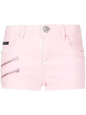 Philipp Plein Denim Hot Pants - Pink