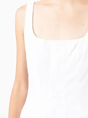 Staud Wells Pleated Mini Dress - White
