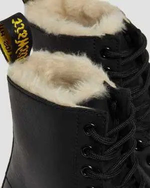 Dr. Martens 1460 Faux Fur Lined Boots - Black