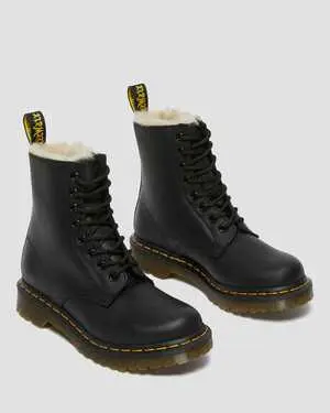 Dr. Martens 1460 Faux Fur Lined Boots - Black