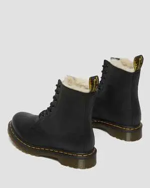 Dr. Martens 1460 Faux Fur Lined Boots - Black