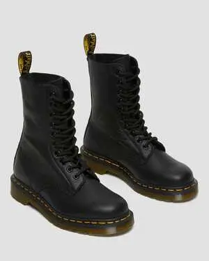 Dr. Martens 1490 Virginia Leather Mid-calf Boots - Black