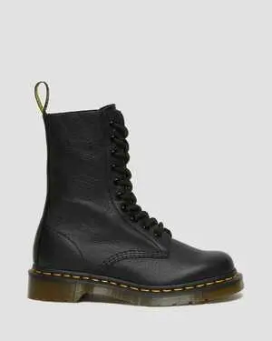 Dr. Martens 1490 Virginia Leather Mid-calf Boots - Black