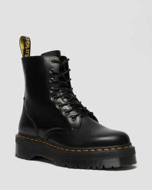 Dr. Martens Jadon Smooth Leather Platform Boots - Black