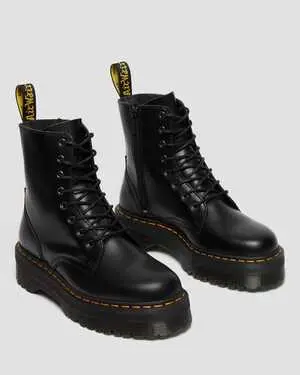 Dr. Martens Jadon Smooth Leather Platform Boots - Black