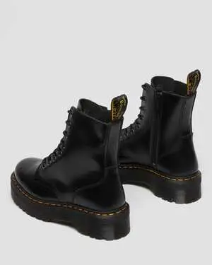 Dr. Martens Jadon Smooth Leather Platform Boots - Black
