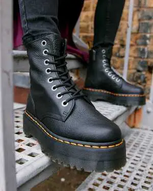 Dr. Martens Jadon Iii Pisa Leather Platform Boots - Black
