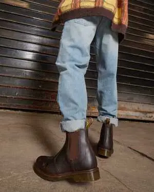 Dr. Martens 2976 Crazy Horse Leather Chelsea Boots - Brown