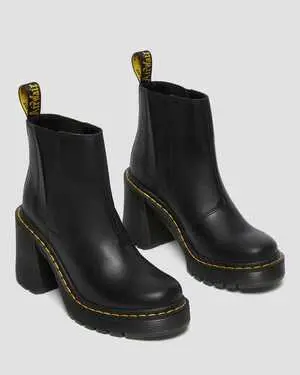 Dr. Martens Spence Leather Flared Heel Chelsea Boots - Black