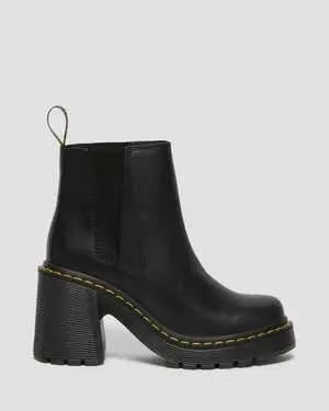 Dr. Martens Spence Leather Flared Heel Chelsea Boots - Black