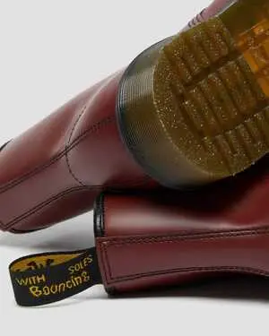 Dr. Martens 1460 Smooth Leather Lace-up Boots - Red