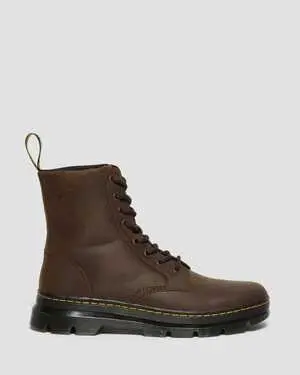 Dr. Martens Combs Crazy Horse Leather Boots - Brown