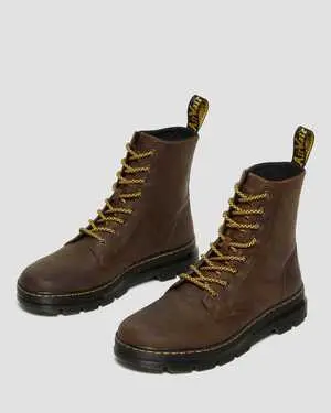 Dr. Martens Combs Crazy Horse Leather Boots - Brown